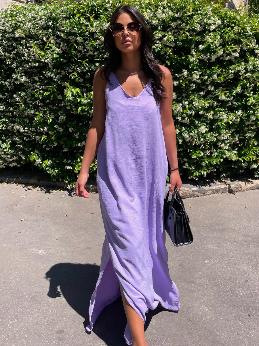 ROBE LONGUE VIOLETTE – INES ELAH | Site de Vêtements | Tendances Mode